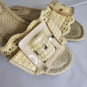 Sam Edelman | Shoes | Sam Edelman Bambi Raffia Slide Sandals Natural ...